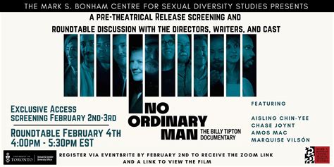 No Ordinary Man The Billy Tipton Documentary Screening And Roundtable