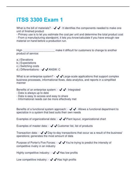 Itss 3300 Exam 1 Questions With Answers All Answers Correct Itss