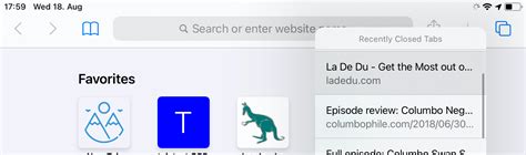 Recently Closed Tabs Lasopaiowa