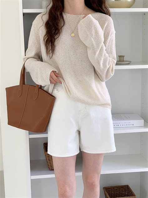 썸어게인 여름 루즈핏 긴팔 썸머니트 여성 얇은 린넨 니트 6color 아이보리 베이지 블랙 핑크