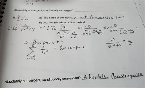 Solved Absolutely Convergent Conditionally Convergent