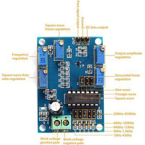 Icl8038 Sine Rectangle Triangle Saw Waveform Generator Module