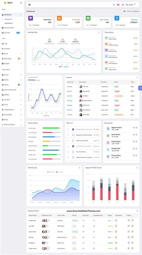 spire angular 2024 material design admin dashboard template