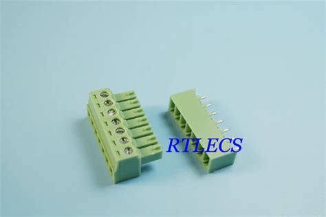 50sets 7 Position 3 81 Mm 0 150 Terminal Block Header Male Pins Shrouded Vertical Through Hole