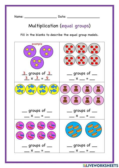 Multiplication Equal Groups Multiplication Worksheets