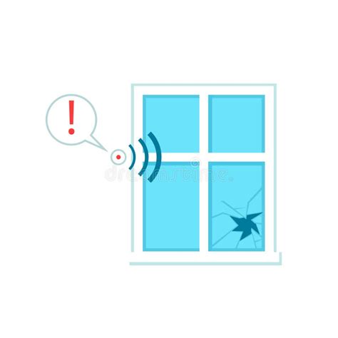 glass break sensor icon stock vector illustration of house 136801859