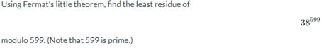solved using fermat s little theorem find the least residue
