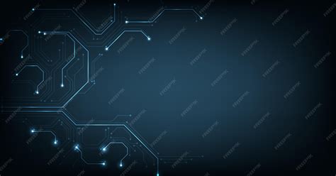 Premium Vector Circuit Board Dark Blue Technology Background
