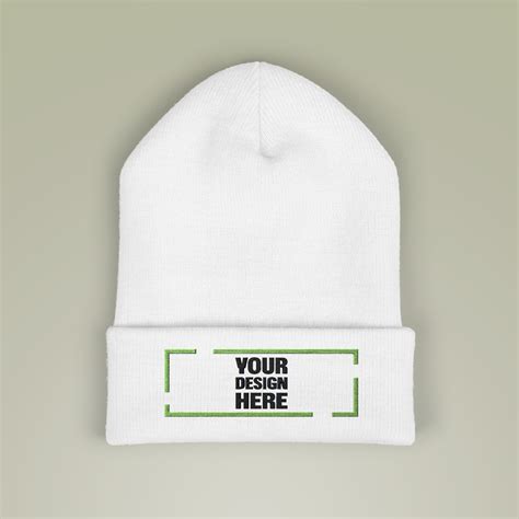 Cuffed Beanie Hat Text Knit Hat Winter Toque Custom Toque Custom