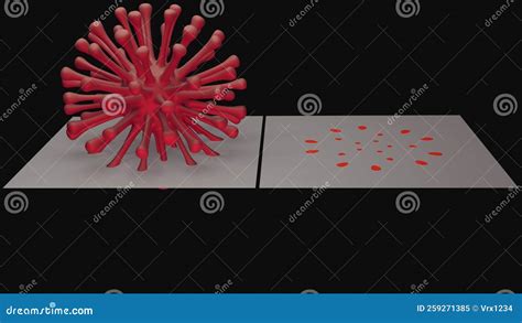 3d Object Interacting With 2d Plane 3d Render Illustration View 2 Stock Illustration