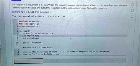 solved texts the reciprocal of inputwidth is 1 inputwidth the