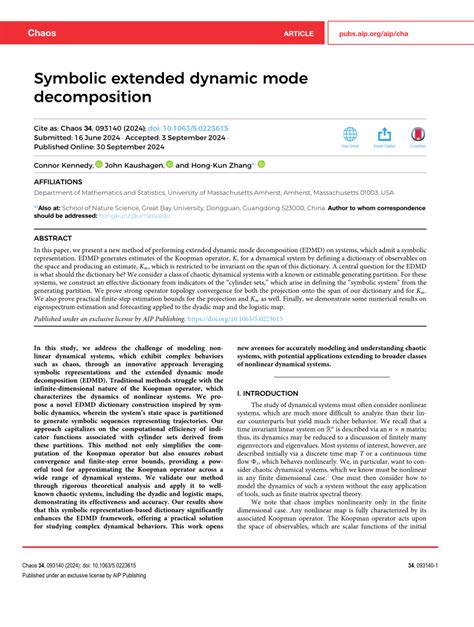 Symbolic Extended Dynamic Mode Decomposition Request Pdf