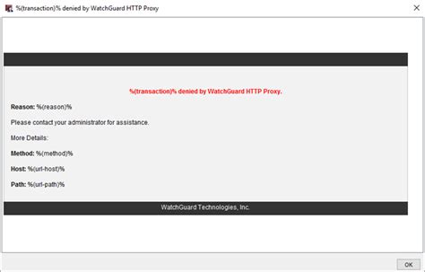 Proxy Deny Message