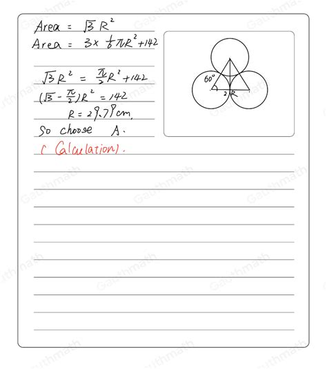 Solved Three Identical Circles Are Tangent To Each Other Externally If The Area Of The