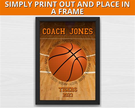 Custom Basketball Coach T Thank You Basketball Coach Printable