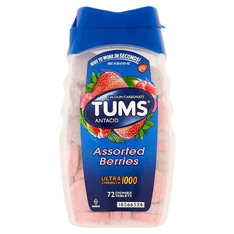 Tums Assorted Berries Ultra Strength 1000 Chewable Tablets