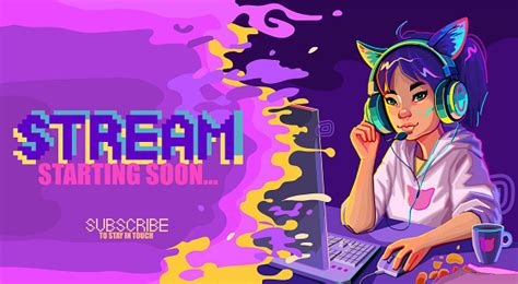 Ragazza Asiatica Giocatrice O Streamer Con Auricolare Con Orecchie Di Gatto Si Siede A Un