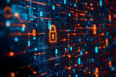 Digital Security Network Of Padlocks Premium Ai Generated Image