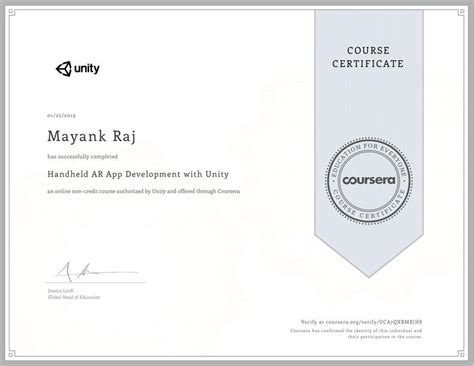 Mayank Raj On Linkedin Coursera Arfoundation Unity Augmentedreality Ar Arcore