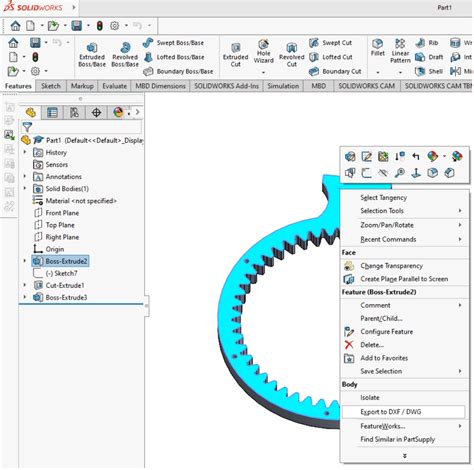 exporting to dxf from solidworks sendcutsend