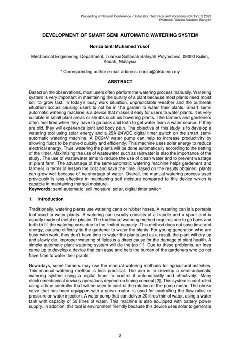 Pdf Development Of Smart Semi Automatic Watering System