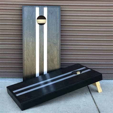 Onyx Stained Pinstripe Cornhole Boards • Az Boards And Games