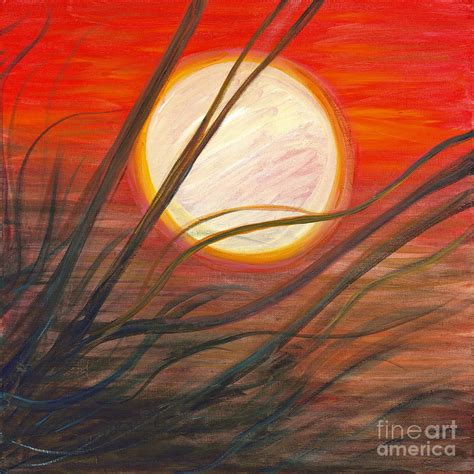 Blazing Sun And Wind Blown Grasses Painting By Nadine Rippelmeyer