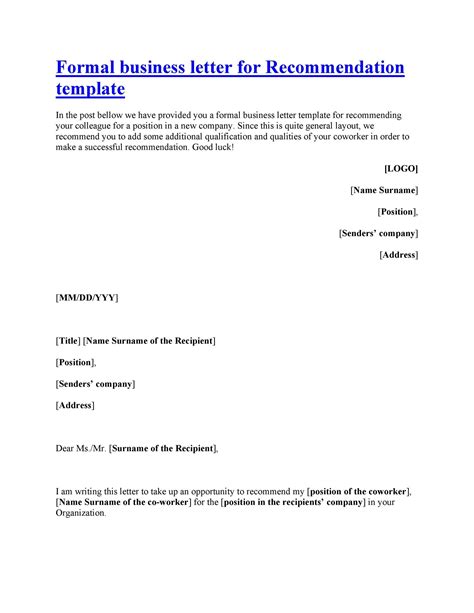 43 Free Letter Of Recommendation Templates And Samples