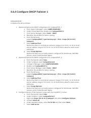 Configuring DHCP Failover For Campus Networks Course Hero