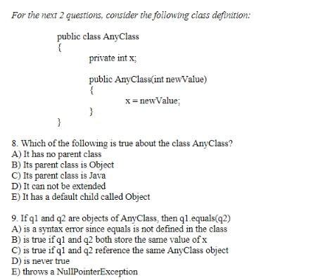 Solved For The Next Questions Consider The Following Chegg