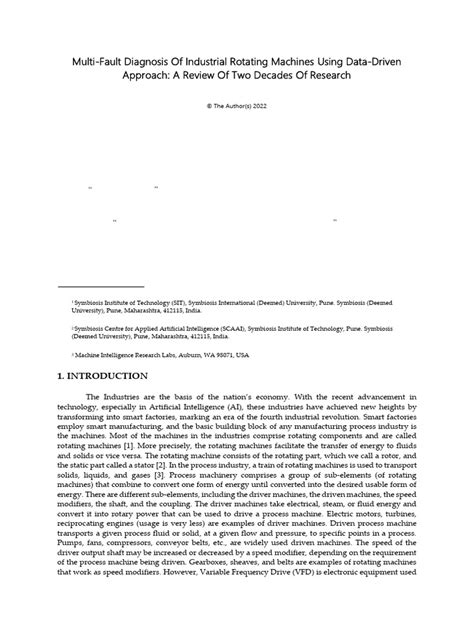 Fault Diagnosis Of Industrial Rotating Machines Pdf Systematic Review Artificial Intelligence