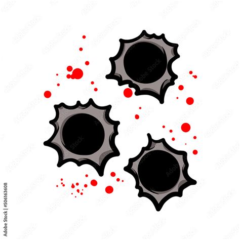 Bullet Hole Cartoon Vector Illustration Stock Vector Adobe Stock