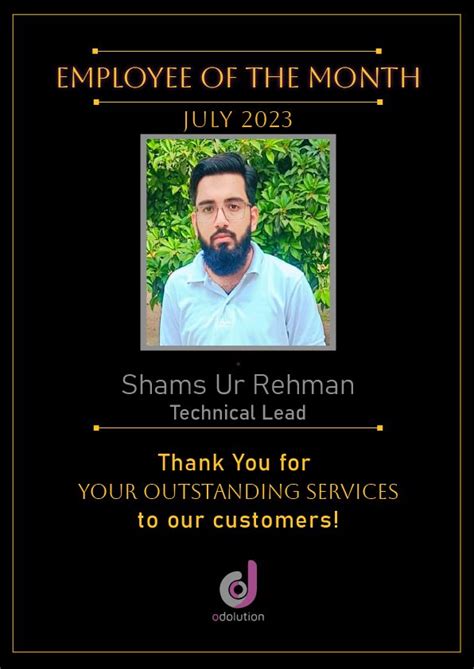 Shams Ur Rehman On Linkedin Employeeofthemonth Grateful Odolution
