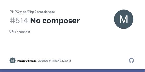 no composer · issue 514 · phpoffice phpspreadsheet · github
