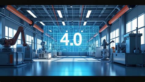 Futuristic Smart Factory Interior Automated Machinery Advanced