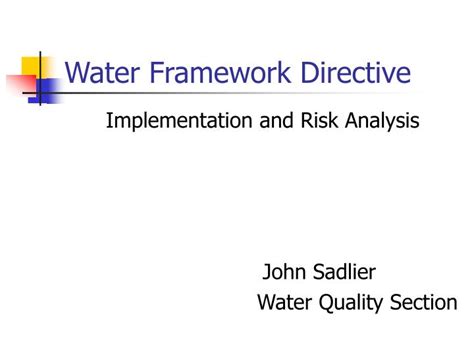 Ppt Water Framework Directive Powerpoint Presentation Free Download Id 1118084
