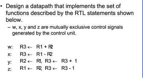 Solved Design A Datapath That Implements The Set Of