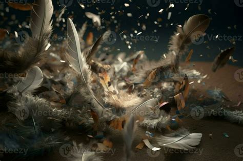 Falling Feathers Confetti In The Air Generate Ai Stock Photo At Vecteezy