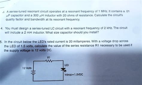 Solved 3 A Series Tuned Resonant Circuit Operates At A Resonant Frequency Of 1 Mhz It