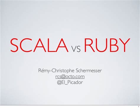 Scala Vs Ruby