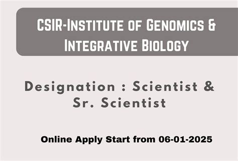 Csir Igib Recruitment 2025 Apply Online Scientist
