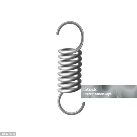 나선형 크롬 또는 알루미늄 스프링 후크 3d 벡터 일러스트레이트 절연 서스펜션 운송 수단 부품에 대한 스톡 벡터 아트 및 기타 이미지 서스펜션 운송 수단 부품 3차원