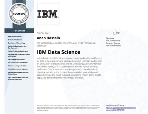 Earned Ibm Data Science Certificate Learned Python Sql And More