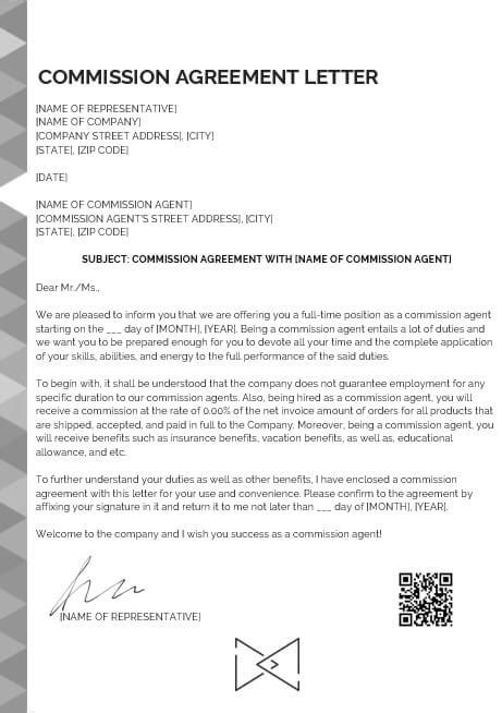 Commission Agreement Letter Room Surf Com