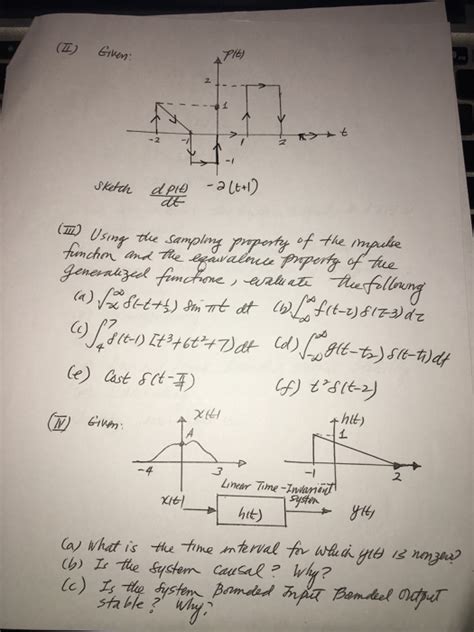 Solved Given Sketch D Ptdt Using The Sampling Property