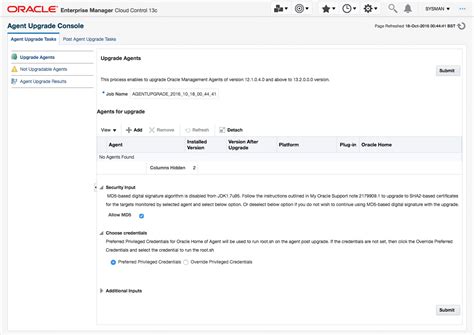 Oracle Base Upgrade Oracle Enterprise Manager Cloud Control 13c Release 1 13cr1 To 13c