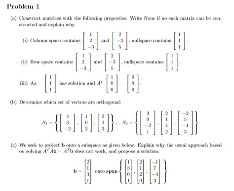 Solved Problem A Construct Matrices With The Following Chegg