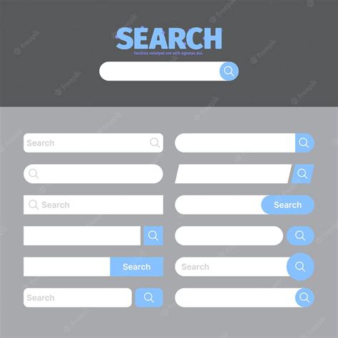 Premium Vector Search Bar Website Ui Elements Rectangle Input Text Boxes With Cursor Web