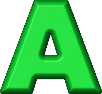 Presentation Alphabets Green Refrigerator Magnet A