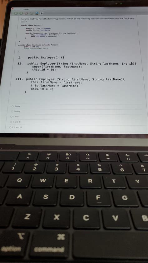 Solved Assume That You Have The Following Classes Which Of